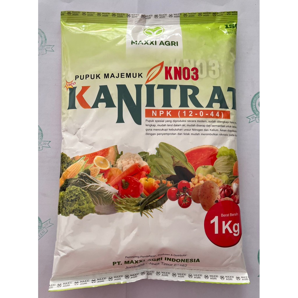 Jual PUPUK MAJEMUK NPK (12-0-44) KNO3 PUTIH KANITRAT KRISTAL MAXXI 1 KG ...