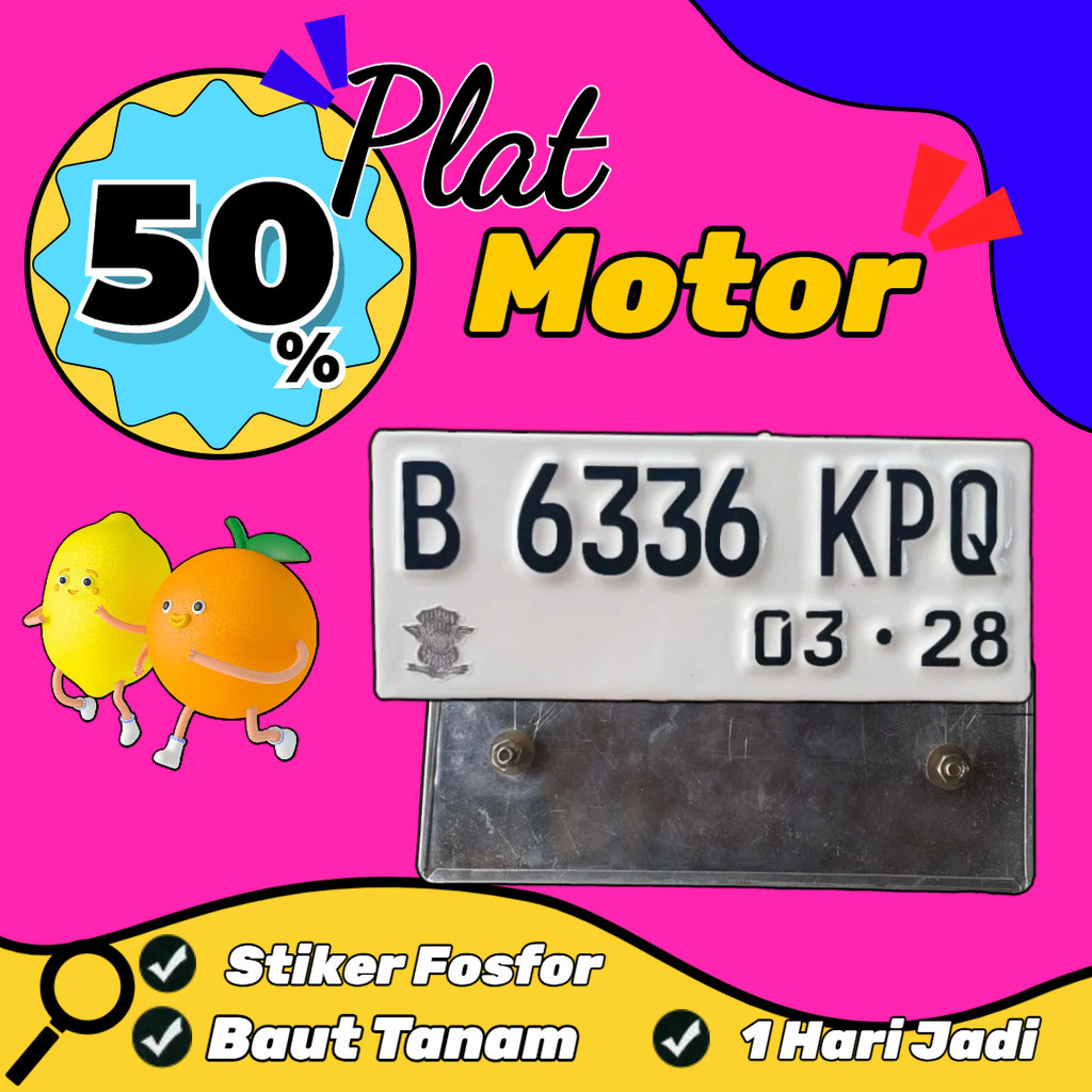 Jual Plat Nomor motor Putih Font Terbaru1 pasang | Shopee Indonesia