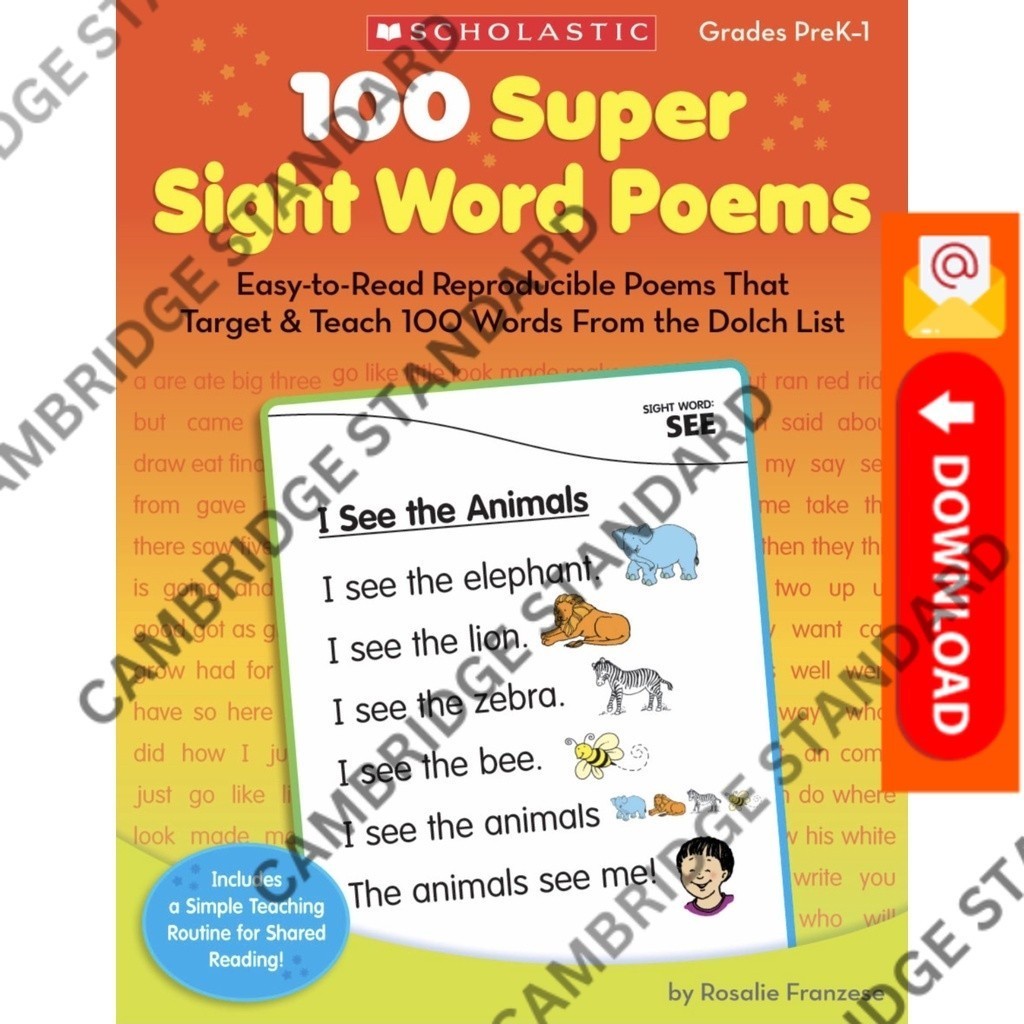 Jual BELI 3 BONUS 1 Scholastic 100 Super Sight Word Poems for Grades ...