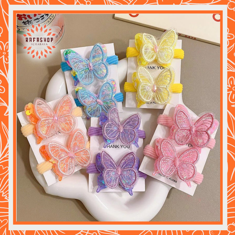 Jual ACC069 2PCS / SET IKATAN RAMBUT ANAK MODEL KUPU-KUPU GAYA KOREA ...