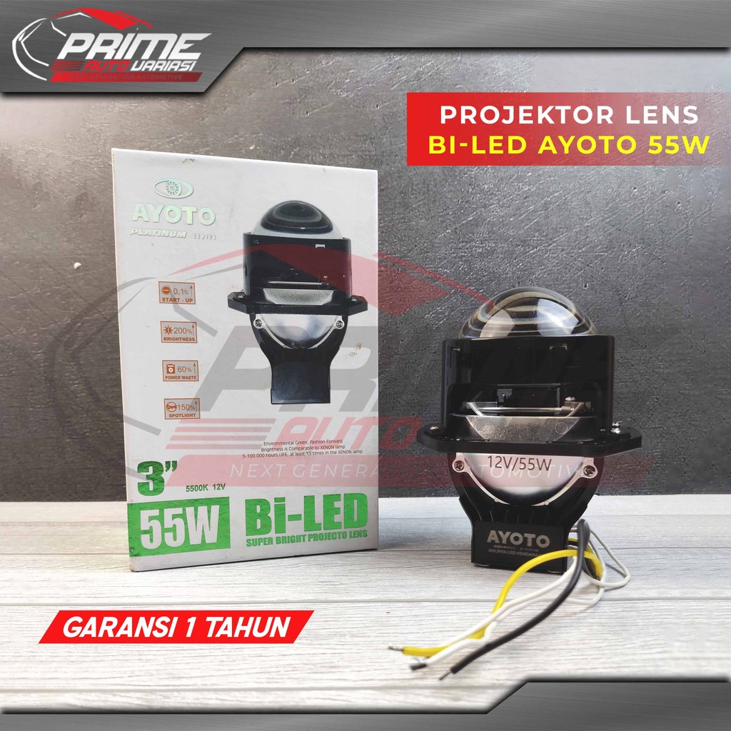 Jual LAMPU PROJECTOR LENS BILED AYOTO 3 INCHI 55 WATT HI LOW BEAM ...