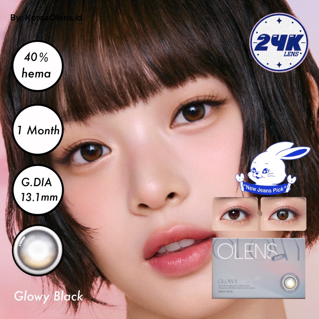 Jual SOFTLENS OLENS ORI KOREA GLOWY BLACK (HITAM) 1 MONTH/BULANAN ...