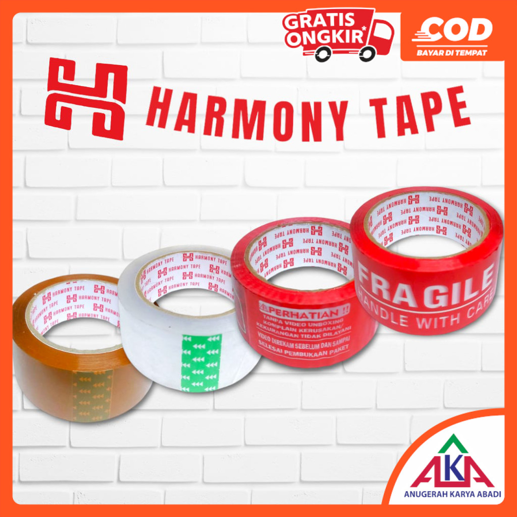 Jual HARMONY TAPE Lakban Isolasi Selotip 45mm 50M 80Y Bening Clear ...