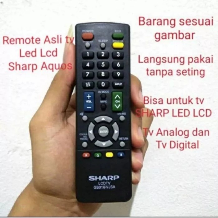 Jual Remote tv led sharp aquos original remot tv lcd sharp original Karya Muda Homeware | Shopee ...