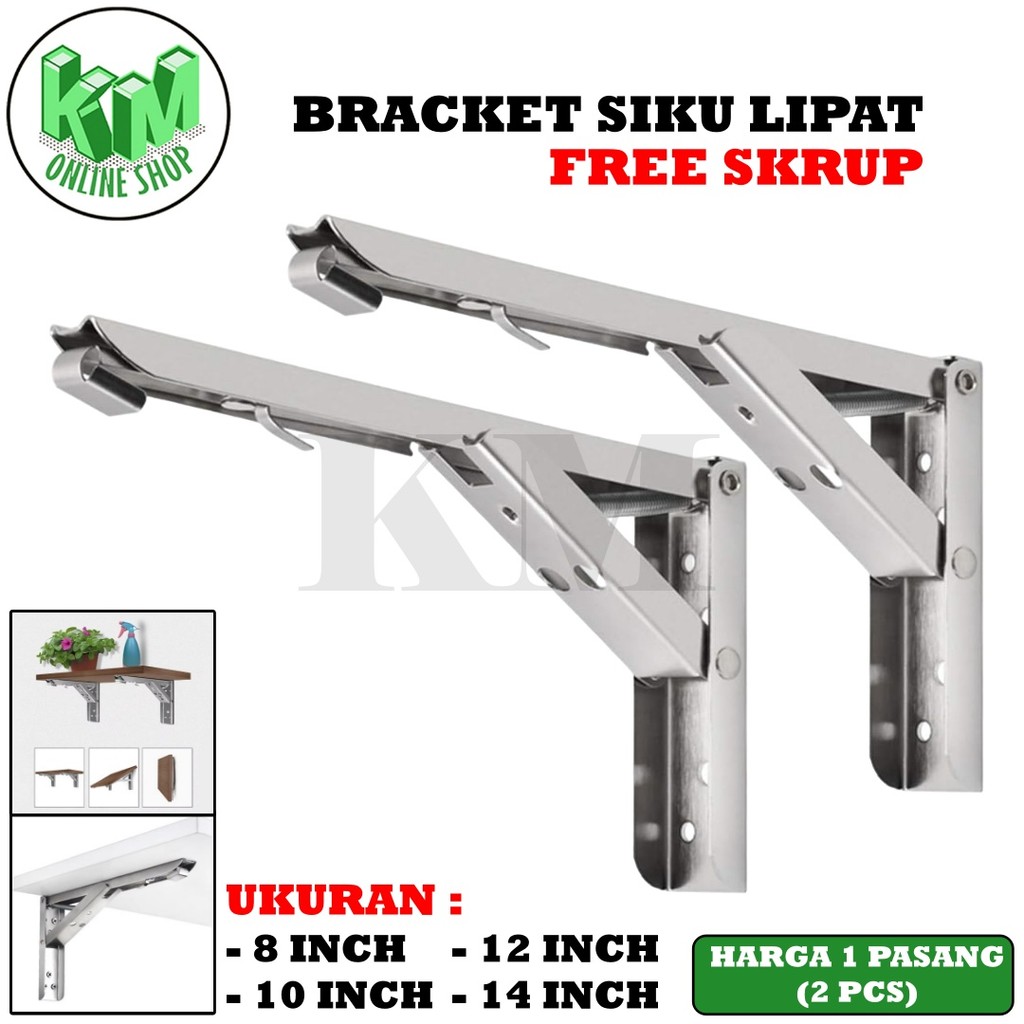 Jual Bracket Engsel Siku Rak Meja Lipat Dinding Folding Stainless Steel ...