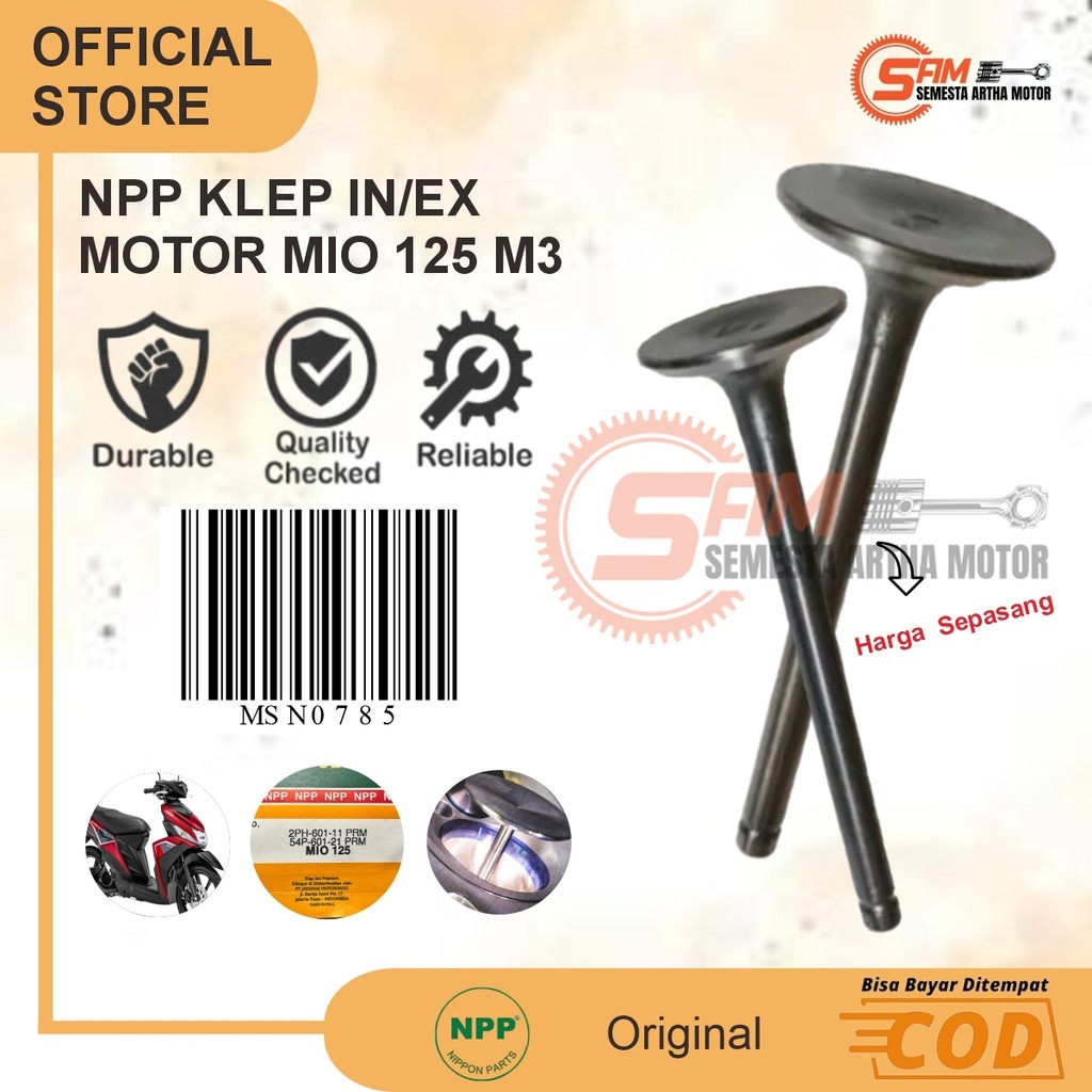 Jual NPP Klep In Ex Premium Mio 125 M3 2PH Payung Valve Motor Matic Yamaha | Shopee Indonesia