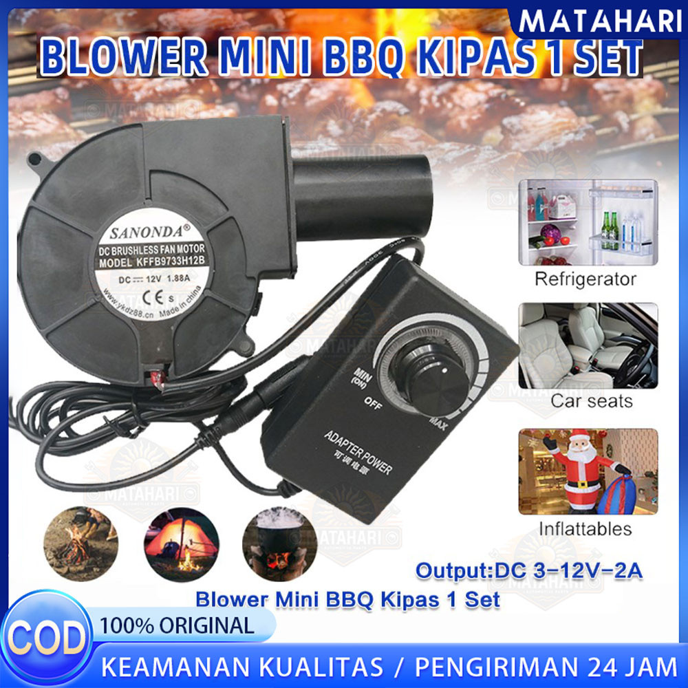 Jual Blower Mini BBQ Kipas 1 Set Blower Ac Turbocharger Portabel Kecil ...