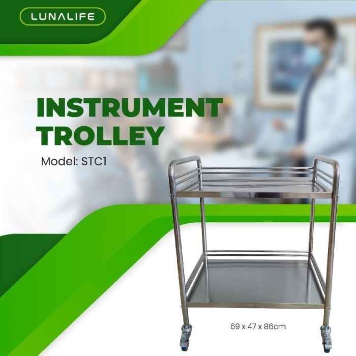 Jual GTT Luna Life Troley Instrument 2 Rak Stainless Steel STC-1 ...