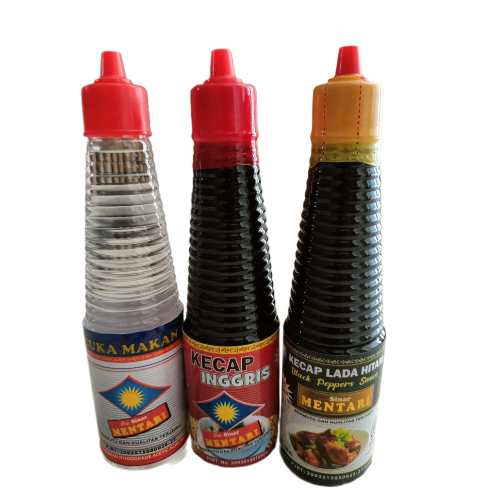 Jual Paket Murah 3 Botol Cuka Makan, Kecap Inggris, Kecap Lada Hitam ...