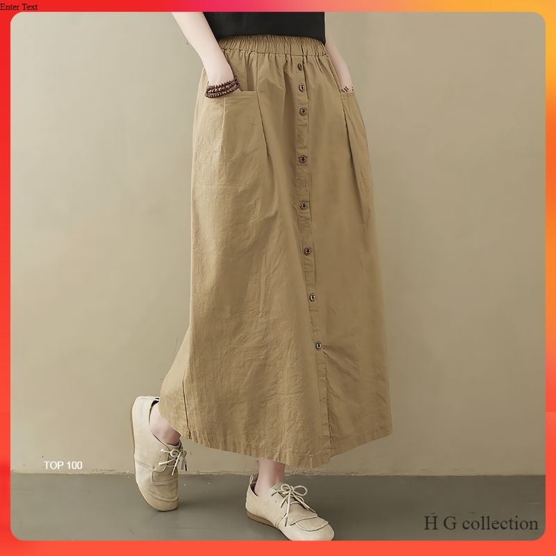 Jual ROK LINEN PANJANG PREMIUM / ROK PANJANG WANITA | Shopee Indonesia
