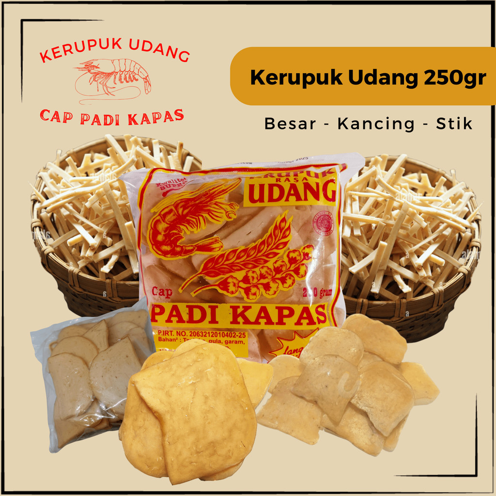 Jual Kerupuk Udang Stik Stick Kancing Besar Cap Padi Kapas Krupuk Oleh ...