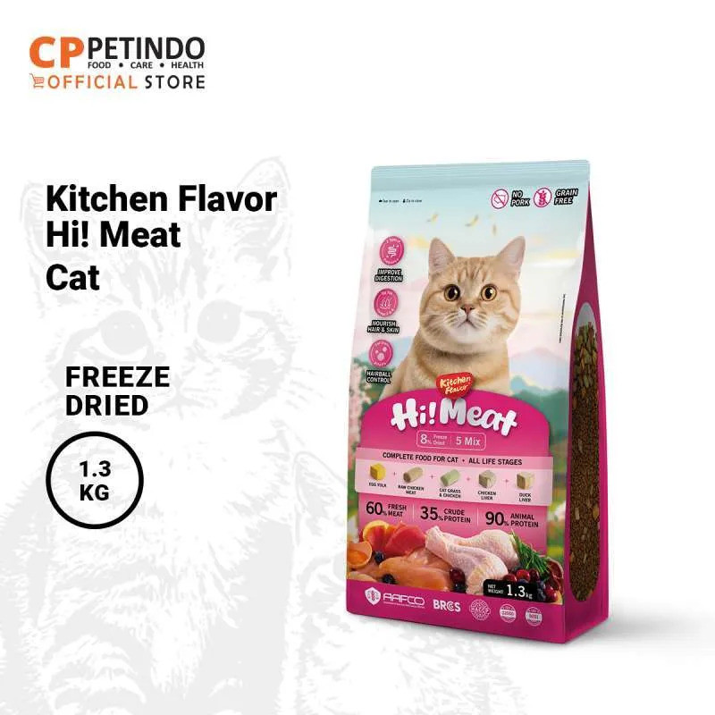 Jual Kitchen Flavor Dry Cat Food Hi Meat 1,3 kg | Shopee Indonesia