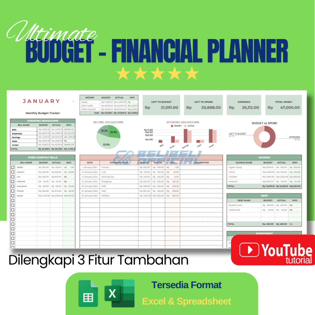 Jual Budget Planner Tracker - Finance Planner Tracker - Financial ...