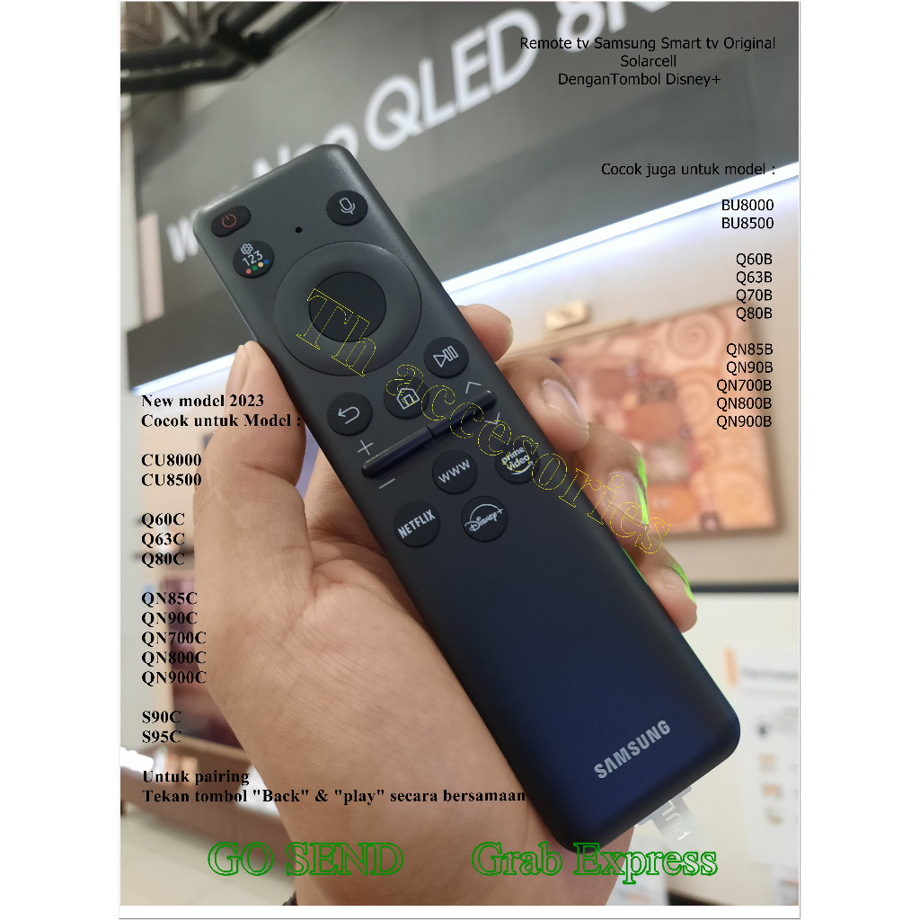 Jual Remote tv samsung smart tv solarcell original CU8000 Q60C QN90C ...