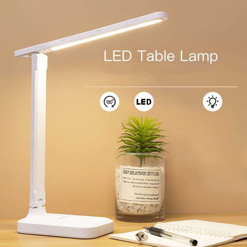 Jual Lampu Meja / Lampu Belajar / Desk Lamp Rechargeable 16 LED White ...