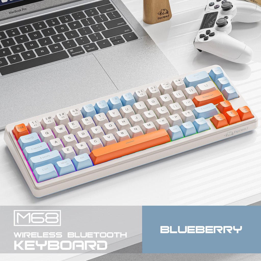 Jual M68 Gaming Wireless Keyboard,Bluetoot Tri-Mode Connection, PBT ...