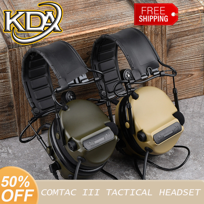 Jual WADSN New Electronic Tactical Communication COMTAC III Headset For ...