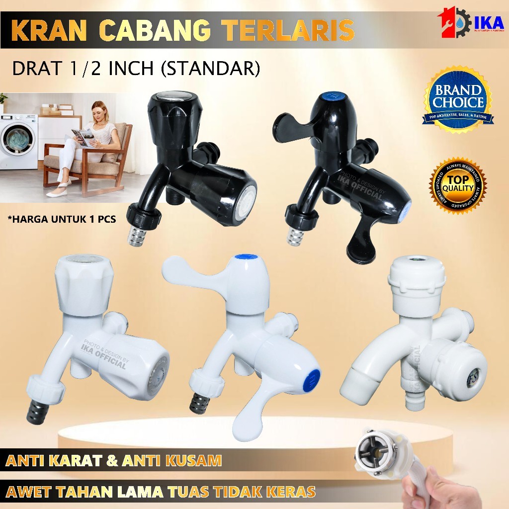 Jual SAB Kran Cabang Mahkota PVC Shower FTA Keran Air Double Plastik ...