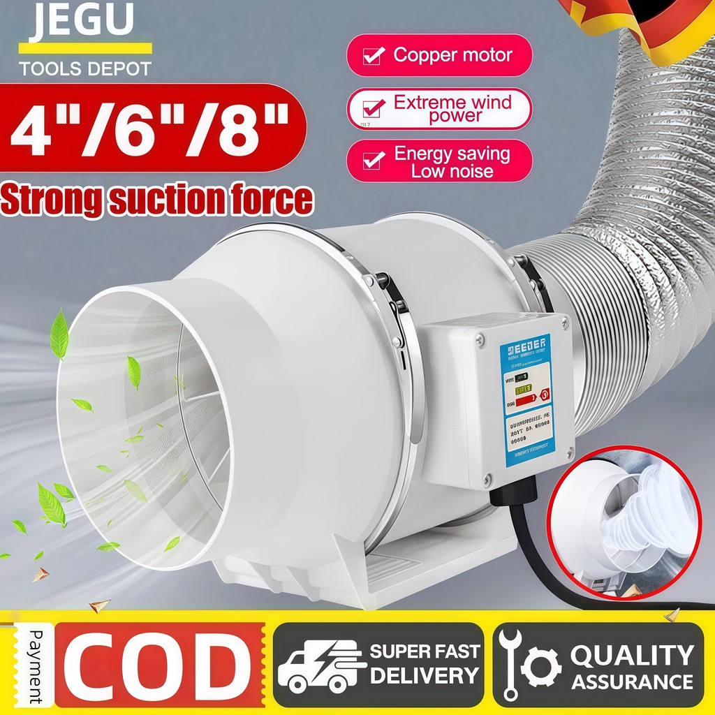 Jual 4"/6"/8"Ekstraktor Asap Dapur Exhaust Fan Duct fan Blower Hisap ...
