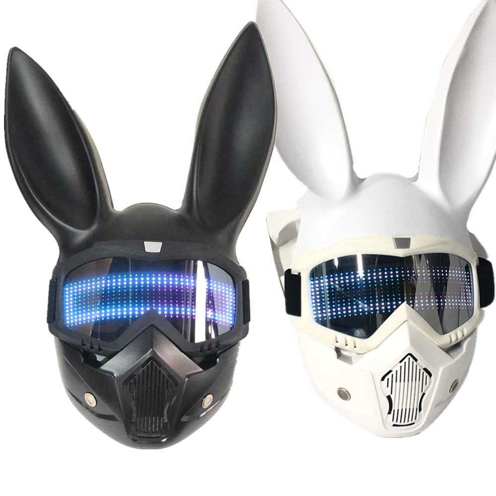 Jual Halloween Bunny Girl Colplay Bluetooth APP Light Up Purge Mask ...
