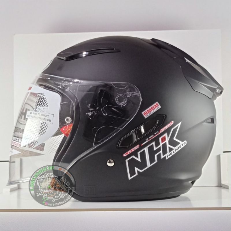 Jual HELM NHK R1 SOLID BLACK DOFF RED DOFF BLACK YELLOW | Shopee Indonesia