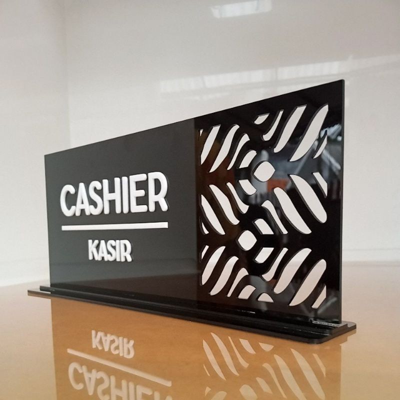 Jual Sign Cashier Acrylic / Kasir Sign Board Standing Akrilik Timbul ...