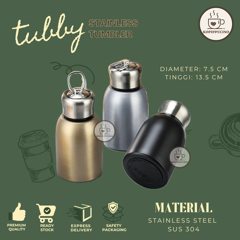 Jual Botol Minum TUBBY Tumbler Stainless Vacuum Tahan Panas Dingin Lama ...