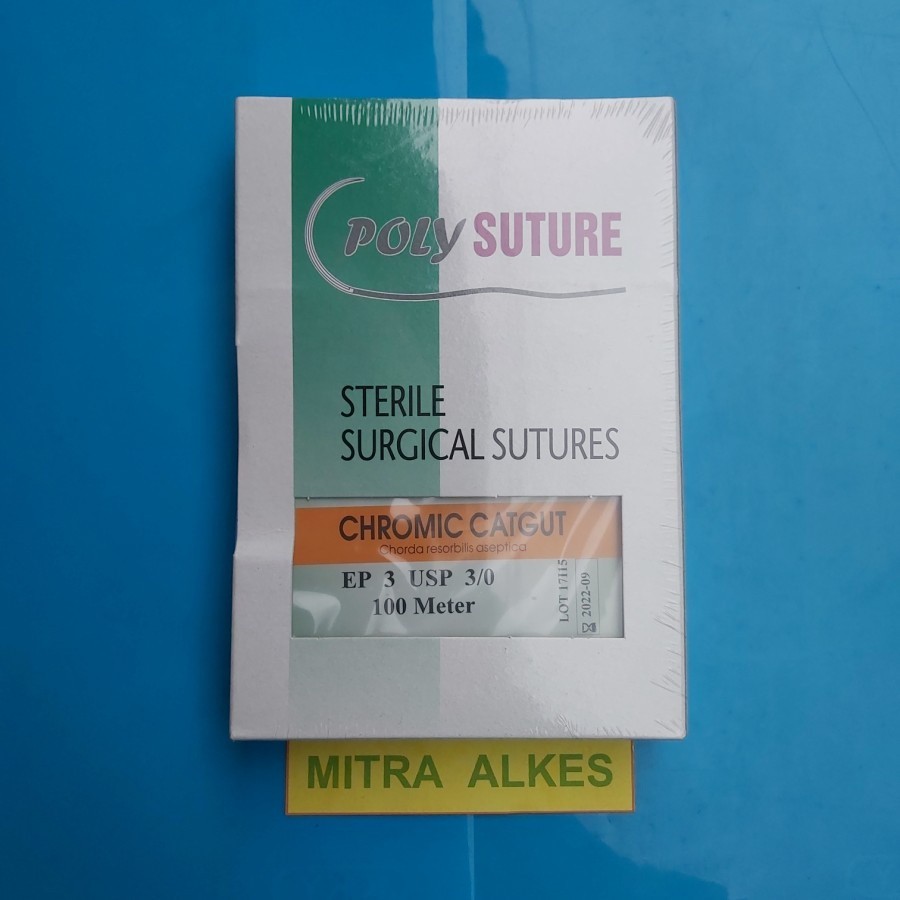 Jual Benang CHROMIC USP 4/0 3/0 2/0 0 1 2 3 4 POLYSUTURE. Sterile ...