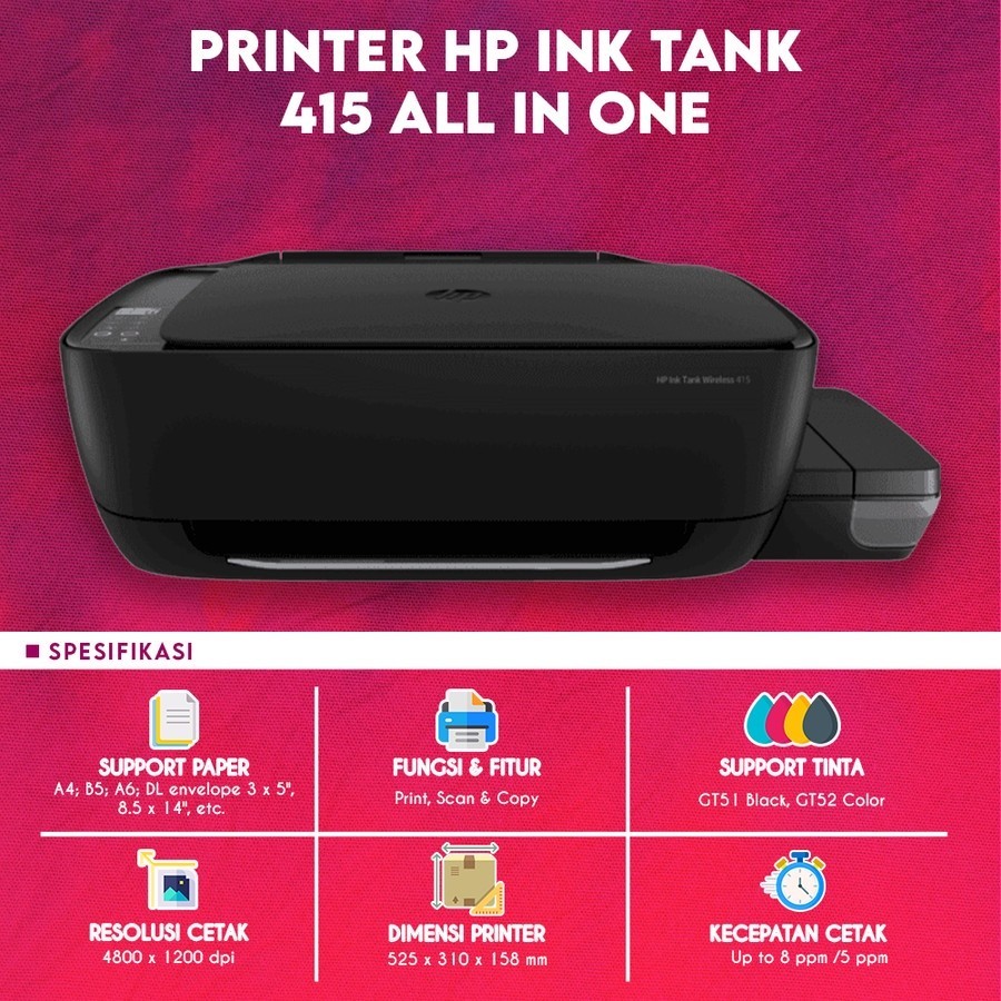 Jual Printer Ink Tank 415 Print Scan Copy WiFi All-in-One Wireless With ...