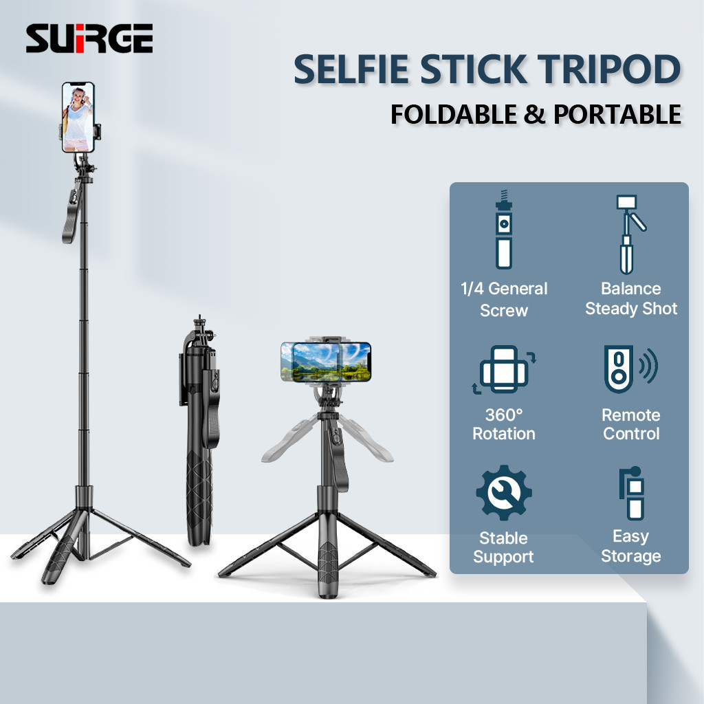 Jual SUIRGE L16 Wireless Selfie Stick Tripod Stand Foldable Monopod for Gopro Action Cameras ...