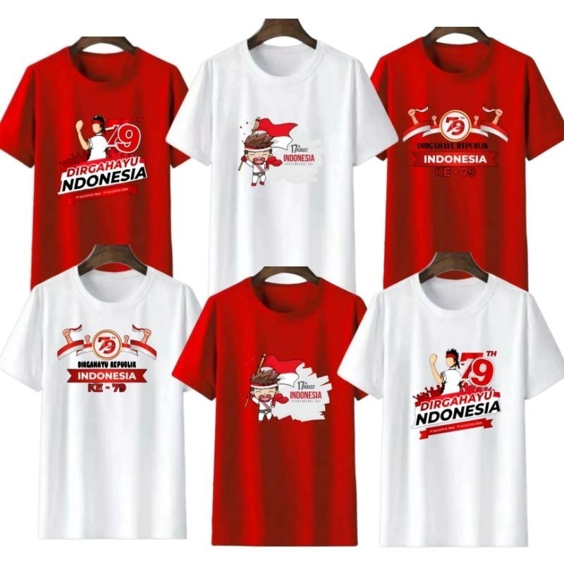 Jual KAOS DEWASA UNISEX 17 AGUSTUS//BAJU DEWASA KEMERDEKAAN INDONESIA HUT RI KE-79 2024 | Shopee ...