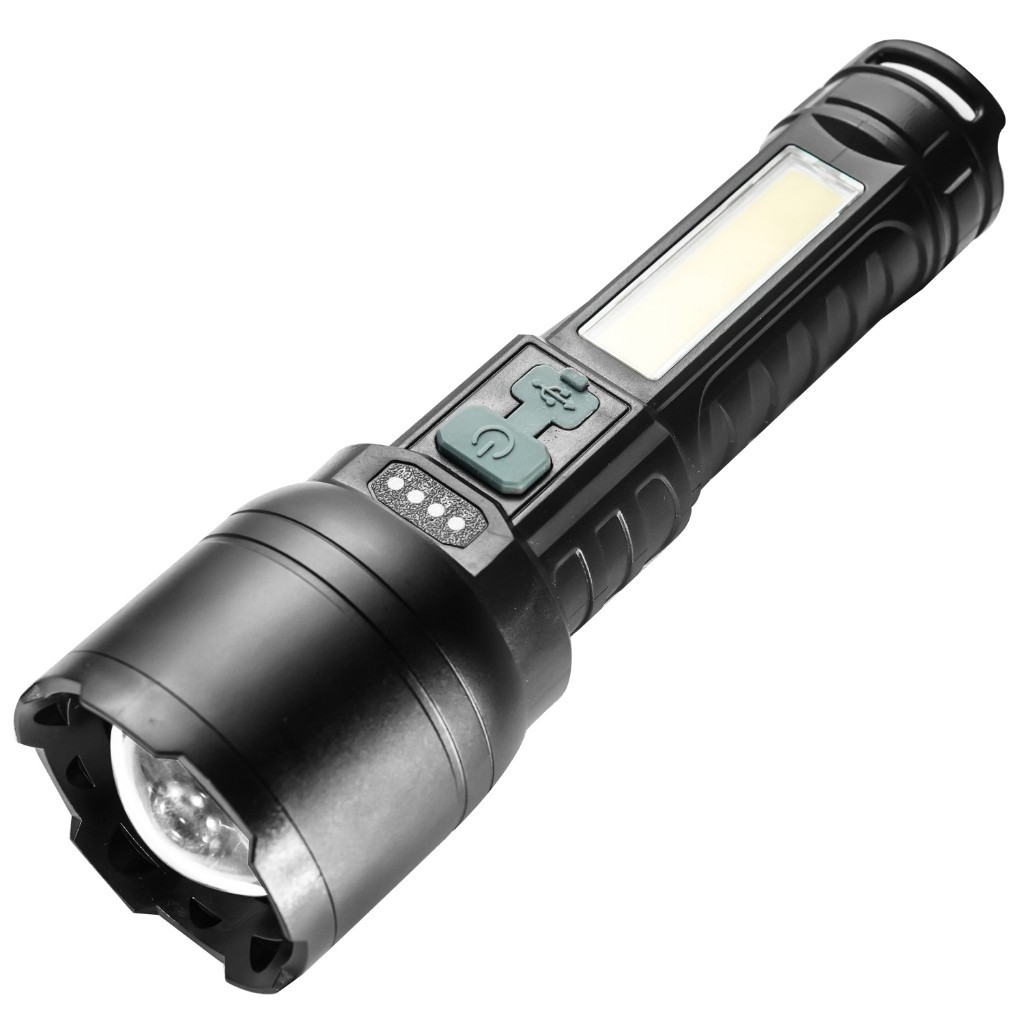 Jual Senter Zoom In Out LED COB 4 Mode Charging Flashlight Waterproof ...