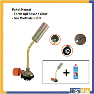 Jual Paket Gas Torch API BESAR + Gas Portable Refill Merk Random ...
