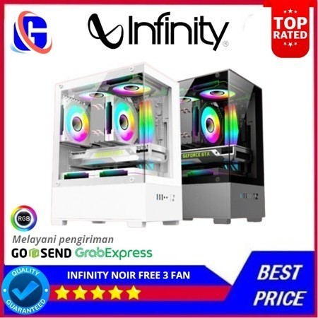 Jual INFINITY NOIR FREE 3 FAN - M-ATX GAMING CASE CASING PC - Putih ...