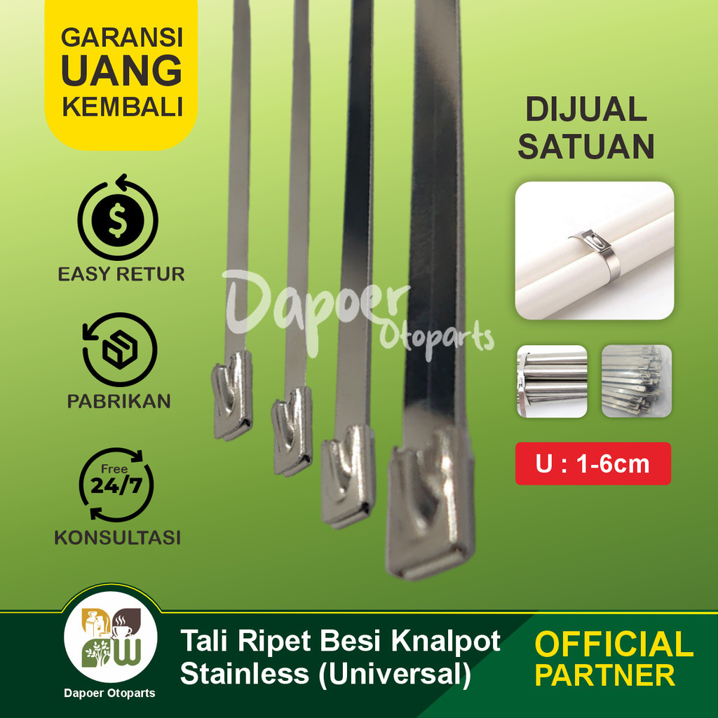 Jual Tali Ripet Besi Knalpot Klem Stainless Exhaust Wrap Kabel Ties ...