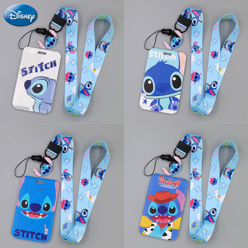 Jual Disney Stitch Card Case Anime Cartoon Neck Hanging Rope Cartoon ...