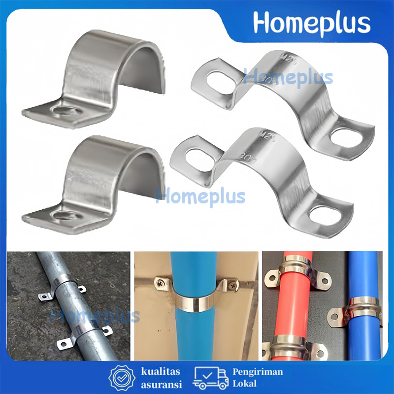 Jual Klem Pipa Paralon Model Omega Klem Pipa Plat Besi Clamp U Omega Galvanis 1/2 3/4 Inch Klem ...