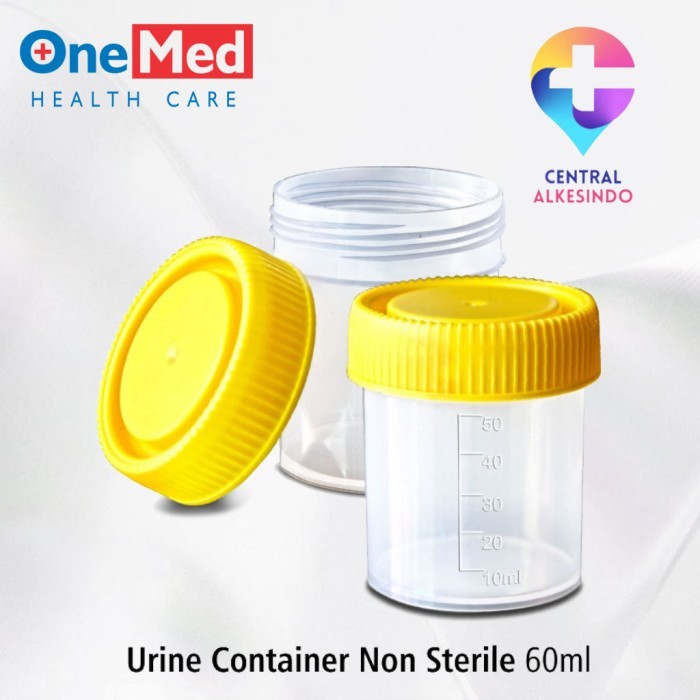 Jual Urine Container Non Steril Onemed 60ML – Pot Sampel Wadah Tempat ...