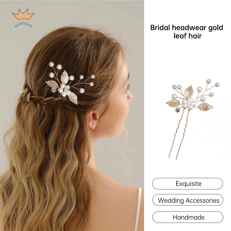 Jual COD⭐ Jepit Rambut Rambut Melingkar Daun Emas Hiasan Kepala ...