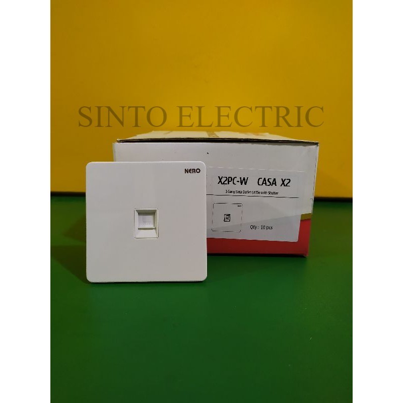 Jual NERO Casa X2 White Outlet Data Cat5 Stopkontak Data LAN Cat 5 ...