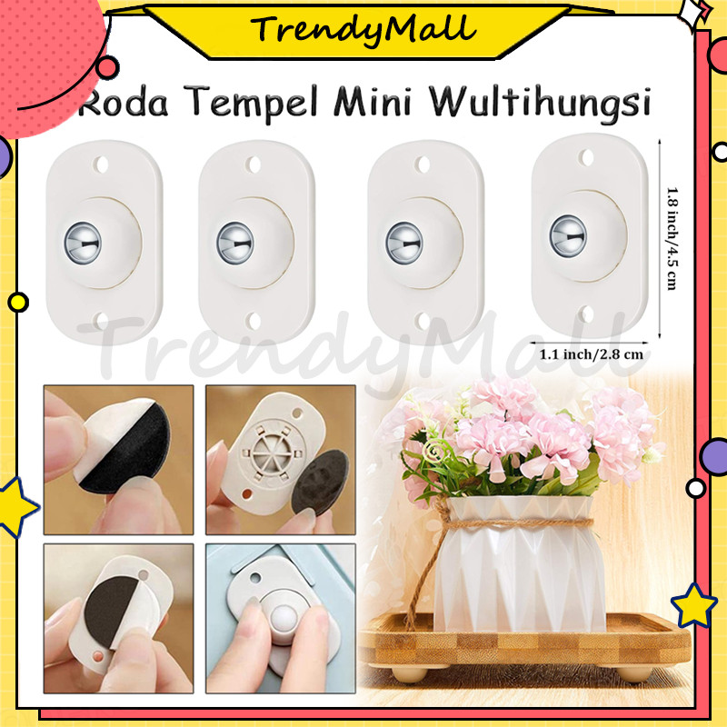 Jual Roda Tempel Mini Serbaguna /alat geser tempat sampah roda kaki ...
