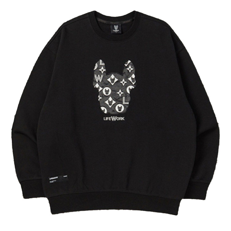 Jual Lifework Logo Center Monogram Black Crewneck / Sweater Branded ...