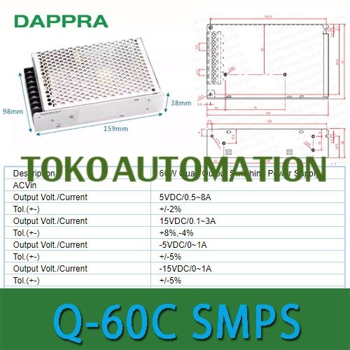 Jual SPC Q-60C Q60C Q60-C AC-DC Quad output Open frame power supply SU59 | Shopee Indonesia