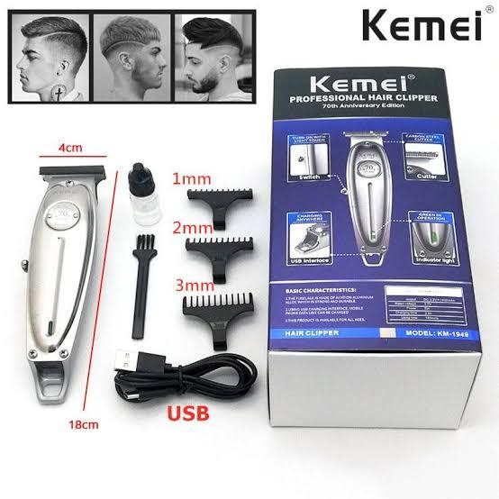 Jual kemei km 1949 body full metal trimmer alat mesin cukur rambut Original | Shopee Indonesia