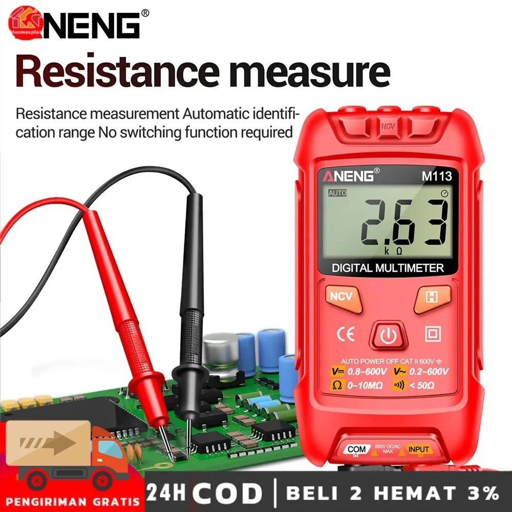 Jual Digital Multimeter Portable M113 Mini Digital Multimeter Pengukur ...