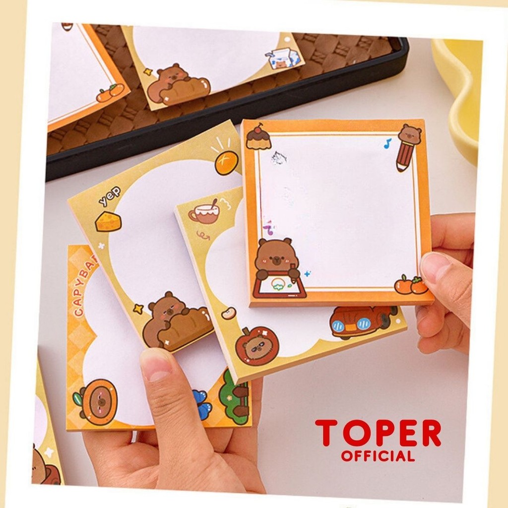 Jual TOPER Sticky Notes Capybara Isi 50 Lembar Stick Note Catatan ...