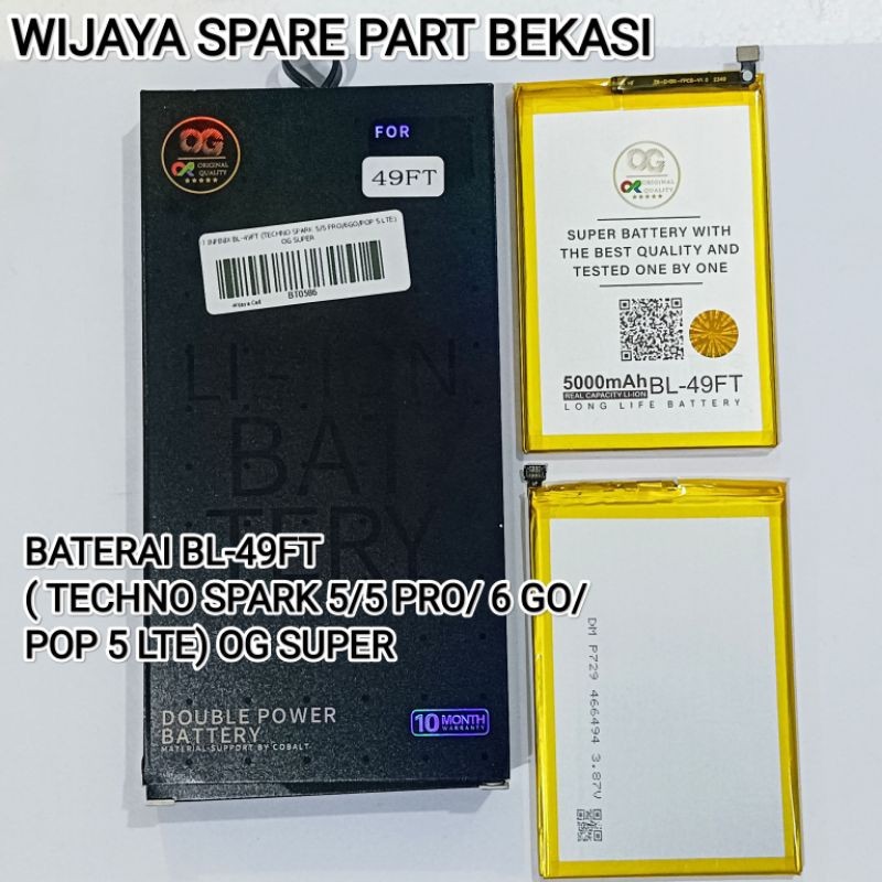 Jual BATERAI INFINIX BL-49FT (TECHNO SPARK 5/SPARK 5 PRO/SPARK 6 GO/POP ...