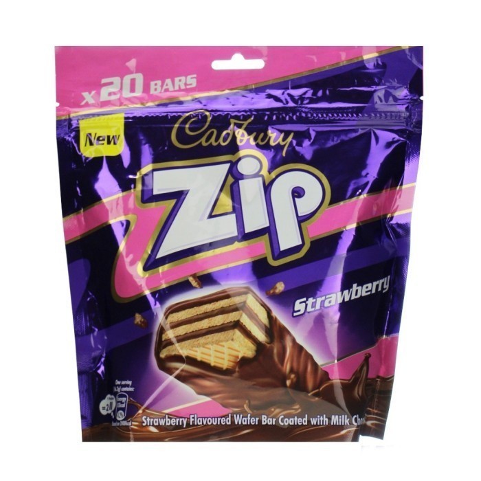 Jual CADBURY Zip Strawberry Wafer with Milk Chocolate isi 20pcs ...