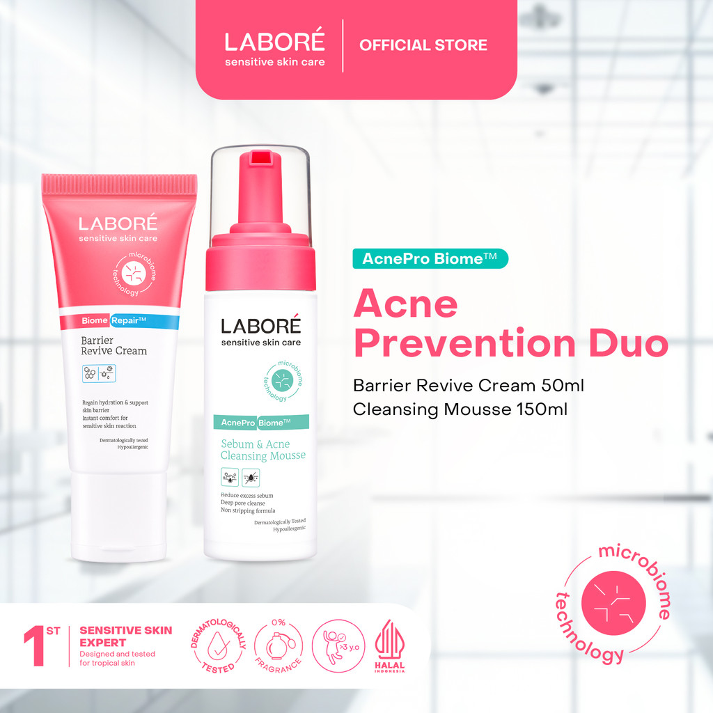 Jual Labore Acne Prevention Duo (Barrier Revive Cream 50ml & Cleansing ...