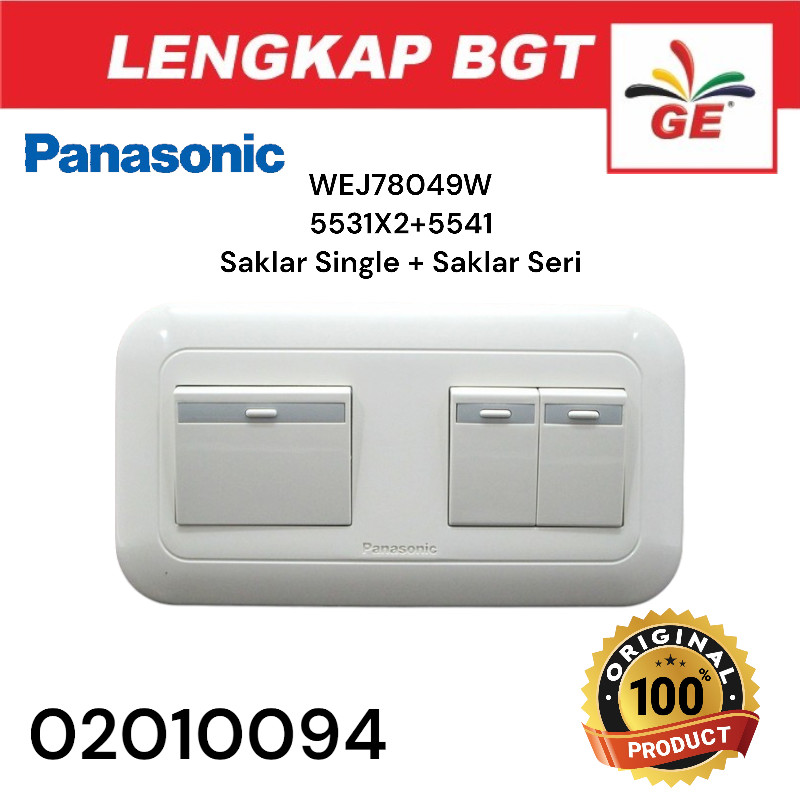 Jual Saklar Seri Panasonic Kecil + Saklar Single Lebar WEJ78049+5541 ...